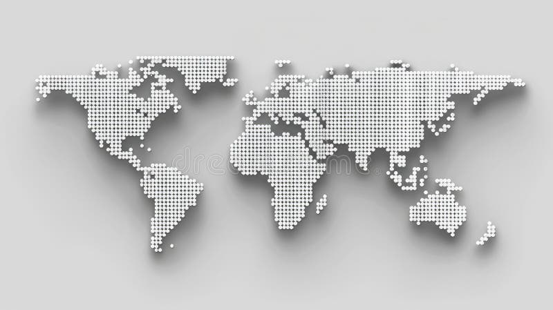 Grey Dotted World Map: a Minimalistic Representation of Global ...