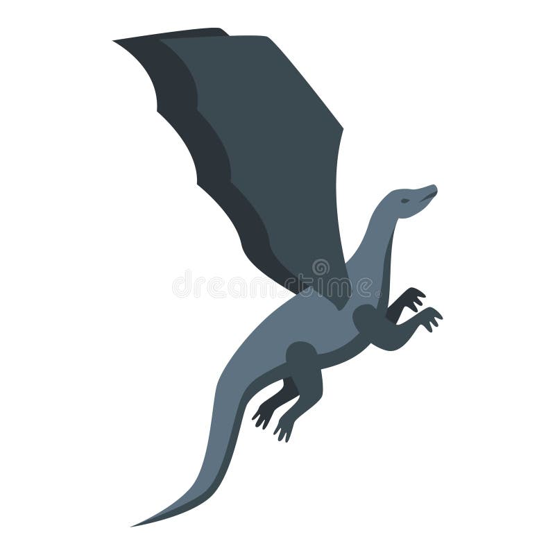 Grey Dragon Flying with Its Wings Spread Stock Illustration ...