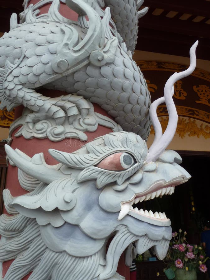 Grey Dragon stock photo. Image of wrapped, column, vietnamese - 59347680