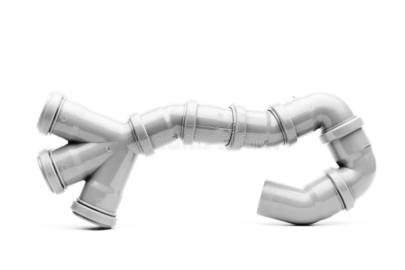 Grey Drain Pipe Tube Element Isolated on a White Stock Image - Image of ...