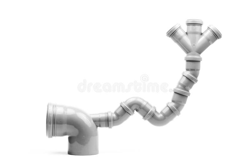 Grey Drain Pipe Tube Element Isolated on a White Stock Image - Image of ...