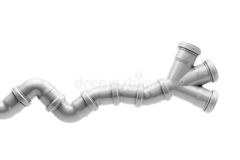 Grey Drain Pipe Tube Element Isolated on a White Stock Image - Image of ...