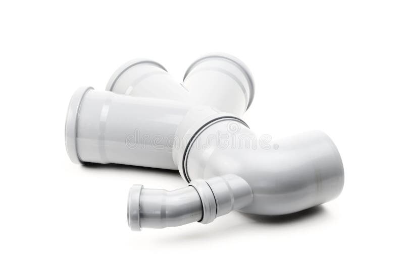 New Grey Drain Pvc Pipe Isolated on White Stock Image - Image of ...