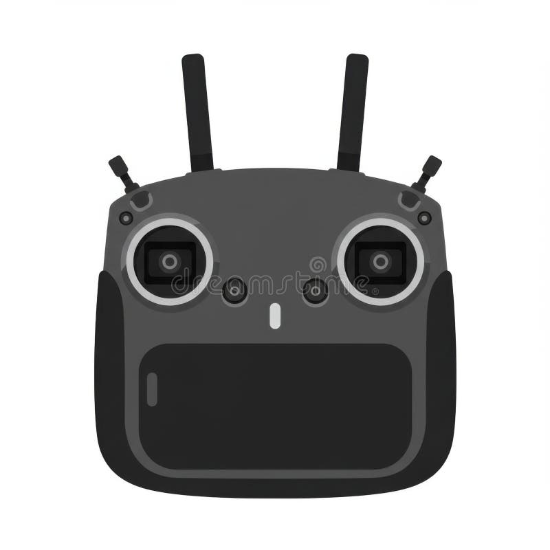 Grey Drone Remote Control with Antennae Stock Illustration ...