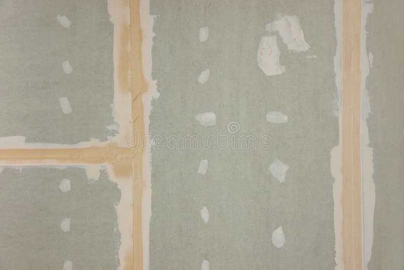 Grey Drywall Preparing for Renovation As Background Stock Photo - Image ...