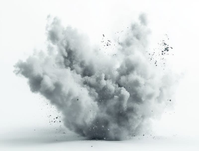 Grey Dust Explosion on White Background Stock Illustration ...