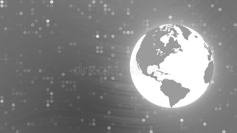 Grey Earth Globe with Bokeh Light Background Loop. Stock Footage ...