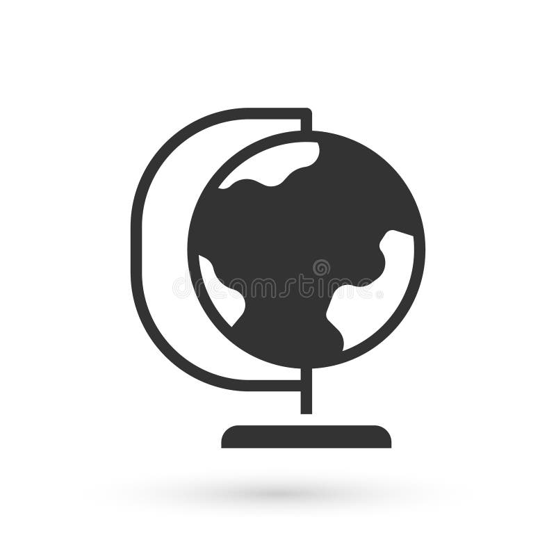 Grey Earth Globe Icon Isolated on White Background. Vector Stock Vector ...