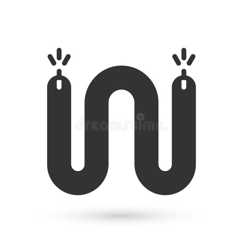 Grey Electric Cable Icon Isolated on White Background. Electrical Wire ...