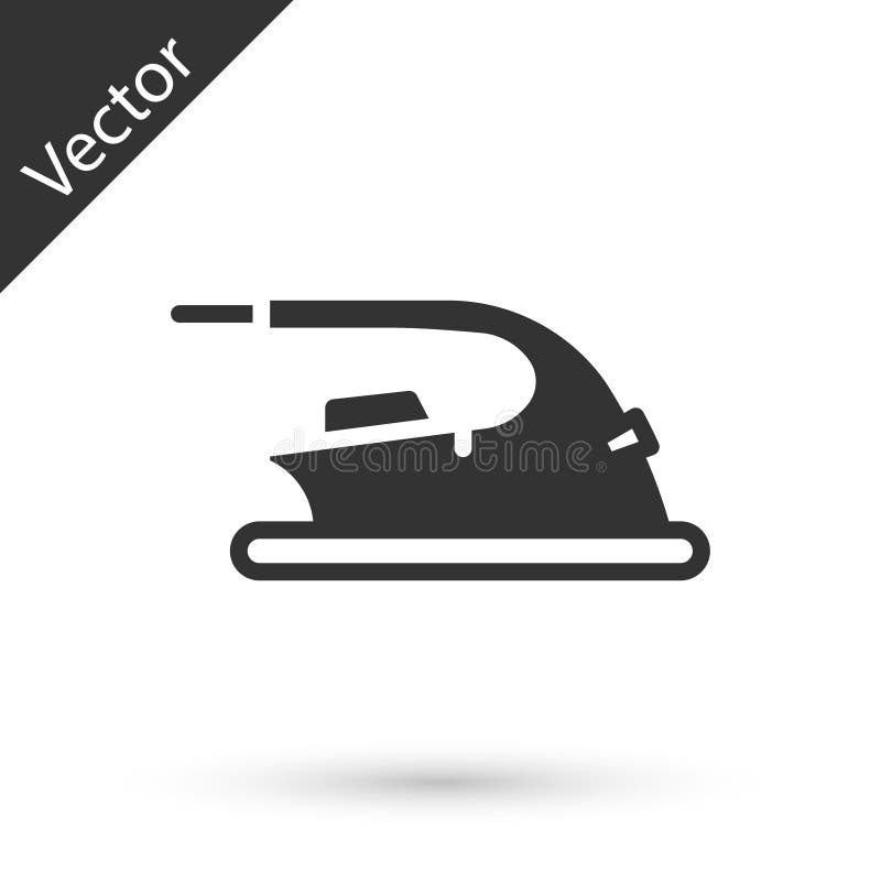 Grey Electric Iron Icon Isolated on White Background. Steam Iron Stock ...