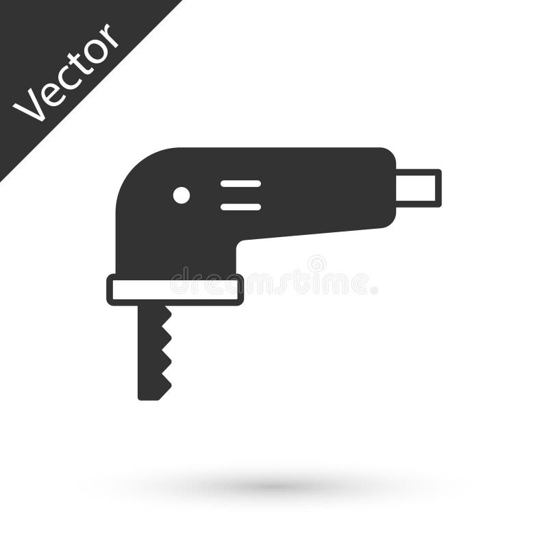 Grey Electric Jigsaw with Steel Sharp Blade Icon Isolated on White ...