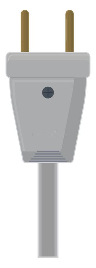 Grey electric plug, icon stock vector. Illustration of travel - 262388150