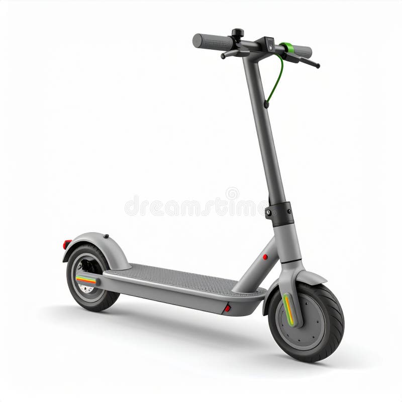 Grey Electric Scooter on White Background Stock Illustration ...