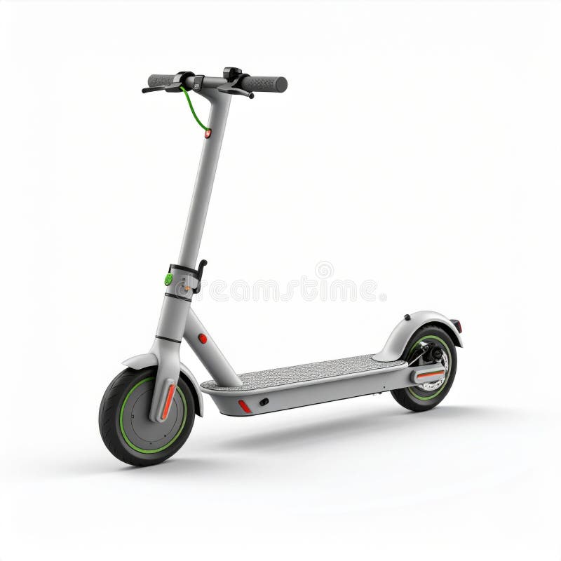Grey Electric Scooter on White Background Stock Illustration ...