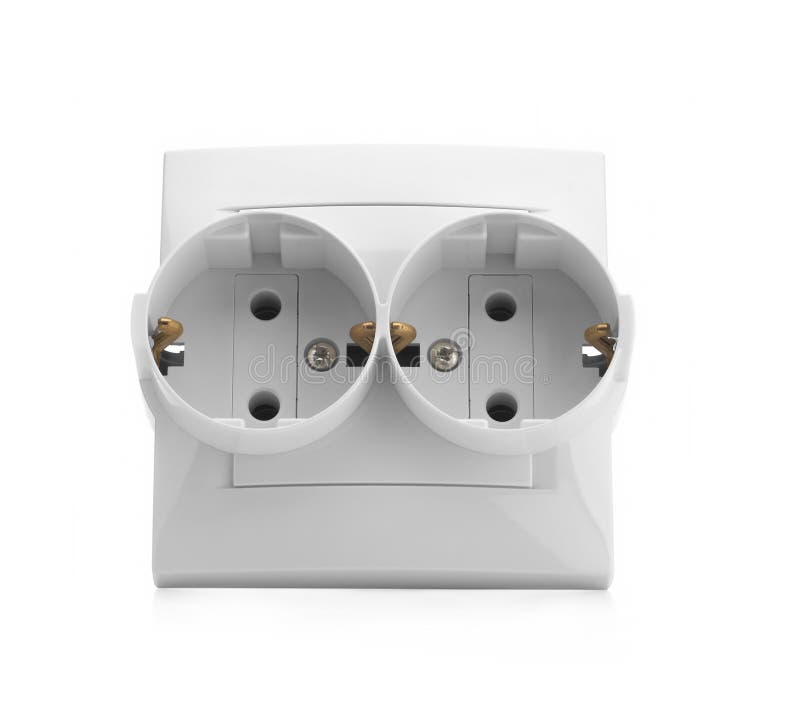 Electrical Socket on a White Background Stock Image - Image of energy ...