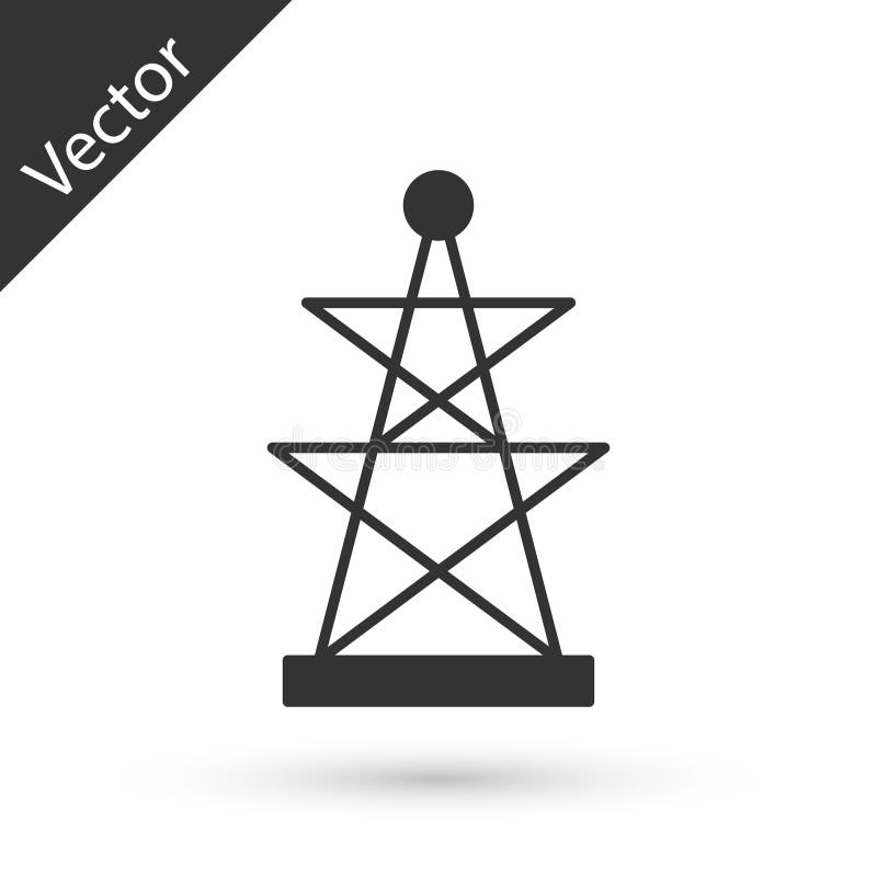Grey Electric Tower Used To Support an Overhead Power Line Icon ...