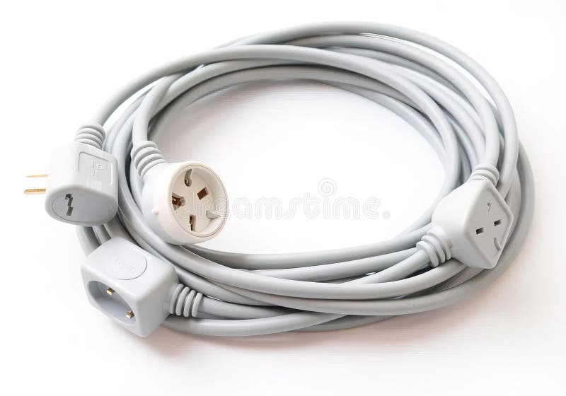 A Grey Electrical Cord with a White Plug on the End Ai Generated Stock ...