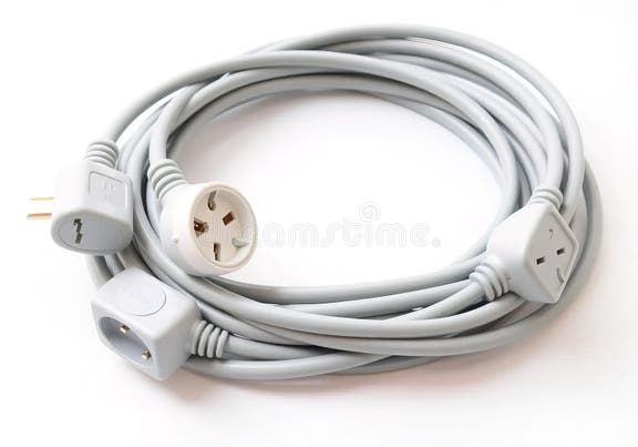 A Grey Electrical Cord with a White Plug on the End Ai Generated Stock ...
