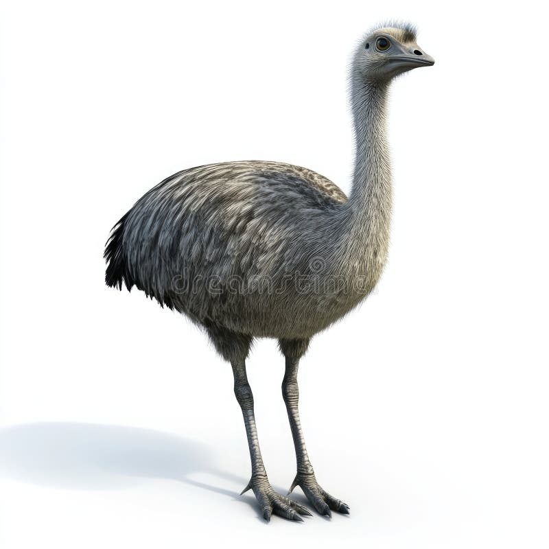 Majestic Rhea Bird Standing on White Background Stock Illustration ...