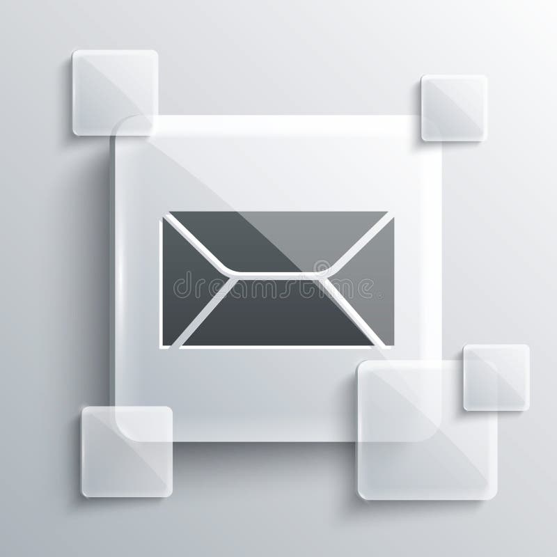 Grey Envelope Icon Isolated on Grey Background. Email Message Letter ...