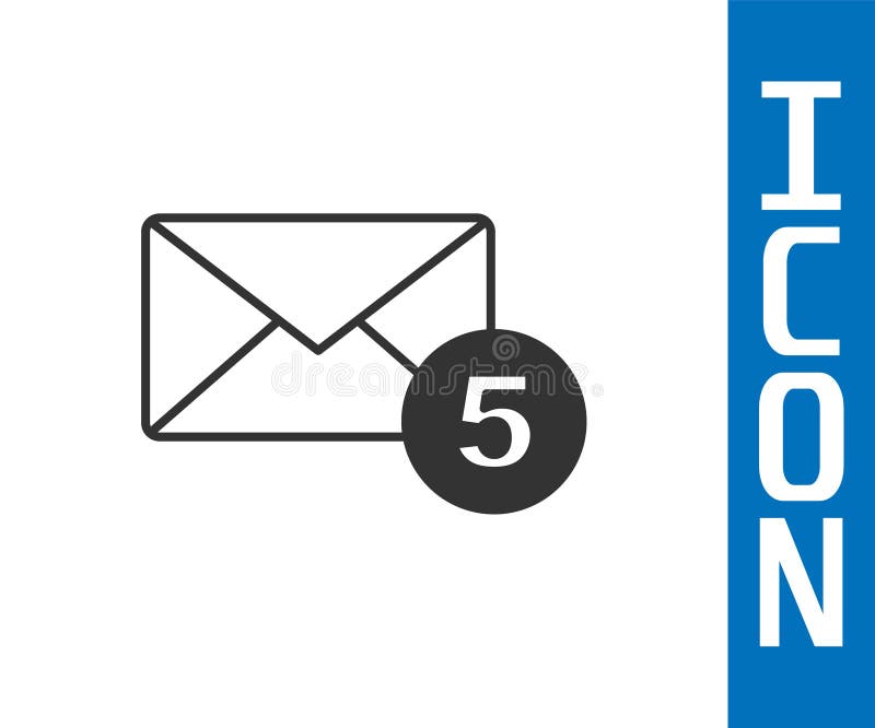 Grey Mail and E-mail Icon Isolated on White Background. Envelope Symbol ...