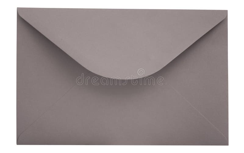 Grey Envelope Isolated on White Stock Photo - Image of path, paper ...