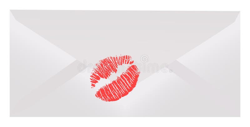 Grey Envelope and Lips Print Stock Vector - Illustration of send, mouth ...