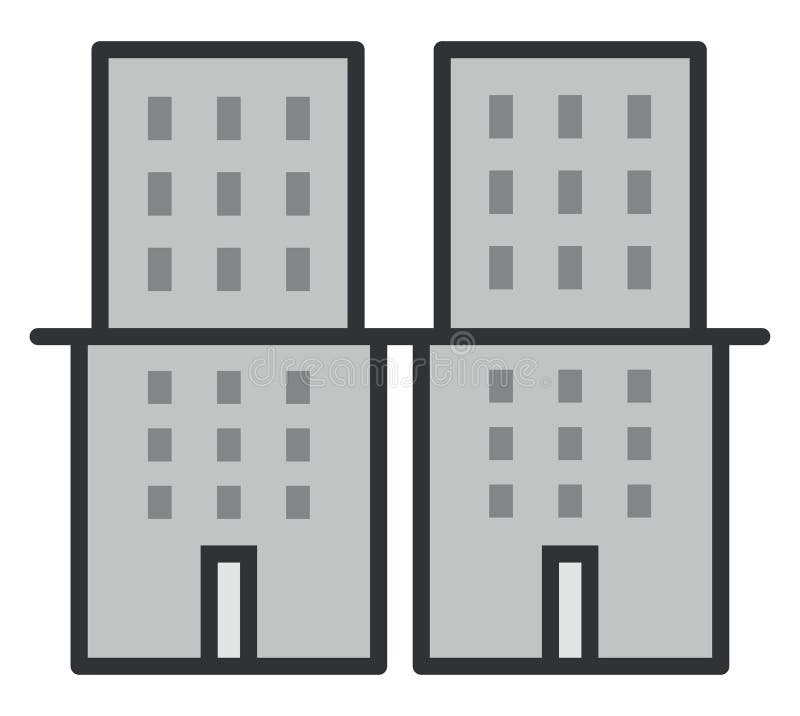 Grey Estate Buildings, Icon Stock Vector - Illustration of design ...