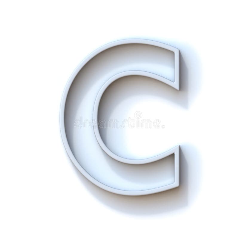 Grey Extruded Outlined Font with Shadow Letter C 3D Stock Illustration ...
