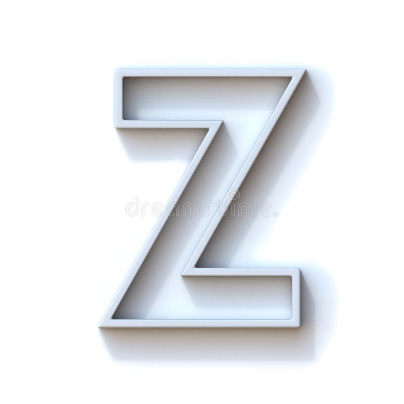 Grey Extruded Outlined Font with Shadow Letter Z 3D Stock Illustration ...