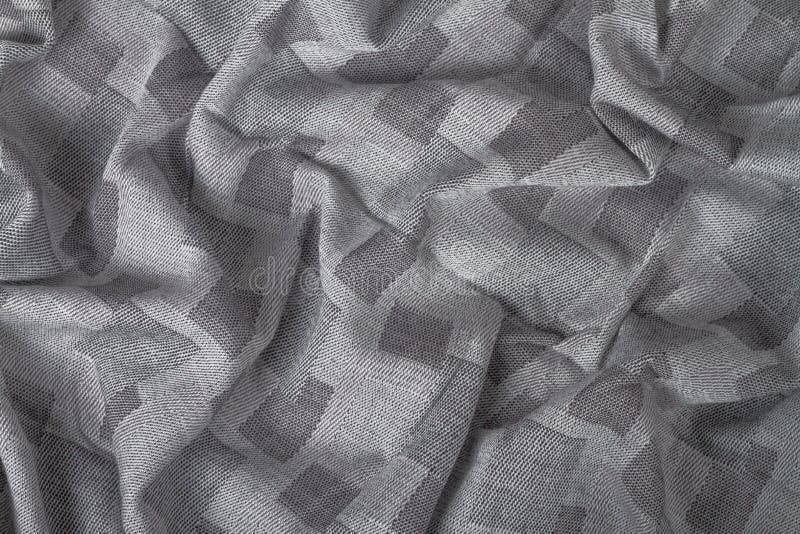 Grey Fabric with a Square Pattern with Pleats Stock Photo - Image of ...