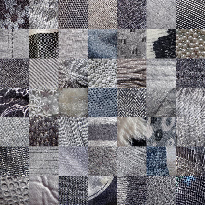 Fabrics For Patchwork And Sewing Stock Image - Image of material, cell ...