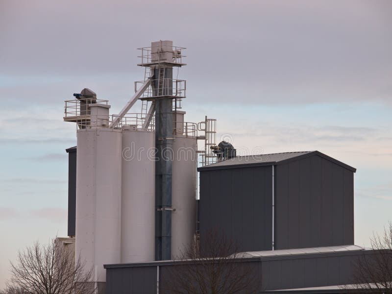 Grey factory building stock image. Image of farm, landscape - 25890639