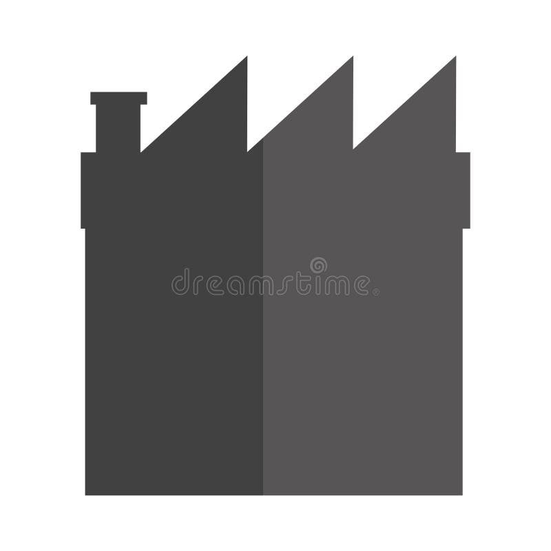 Grey Factory Icon Isolated on White Background. Industrial Building ...
