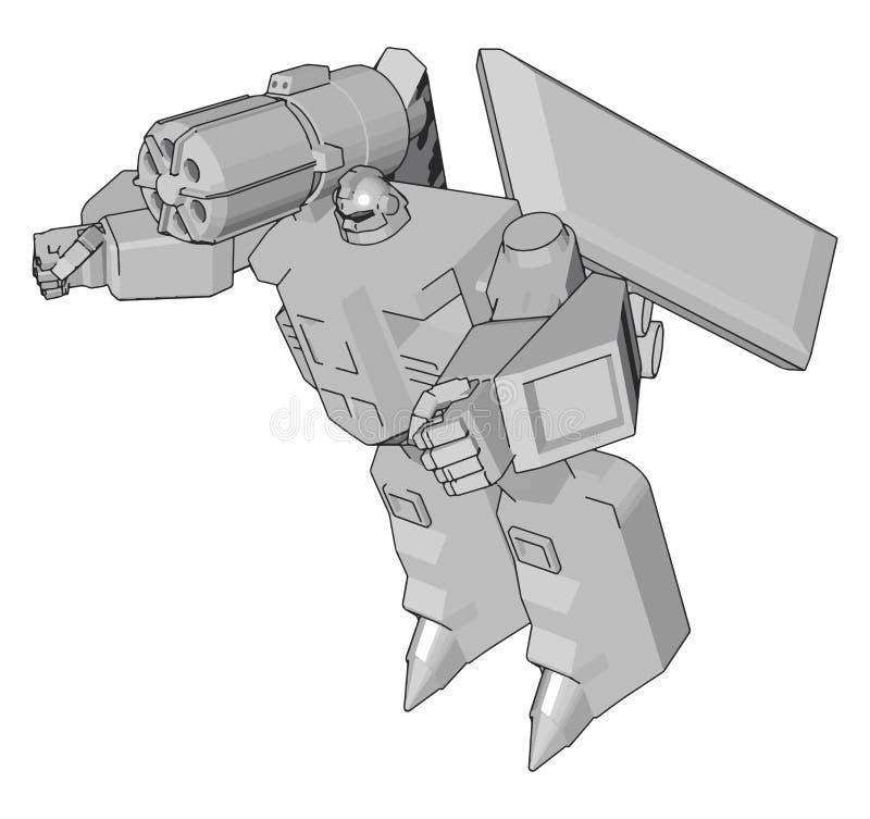 Grey Robot , Vector or Color Illustration Stock Vector - Illustration ...