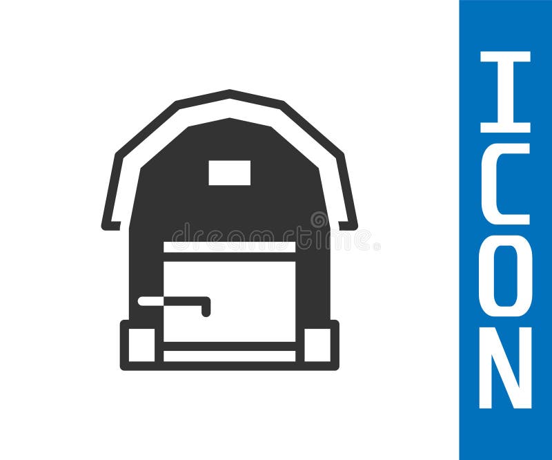 Grey Farm House Icon Isolated on White Background. Vector Illustration ...