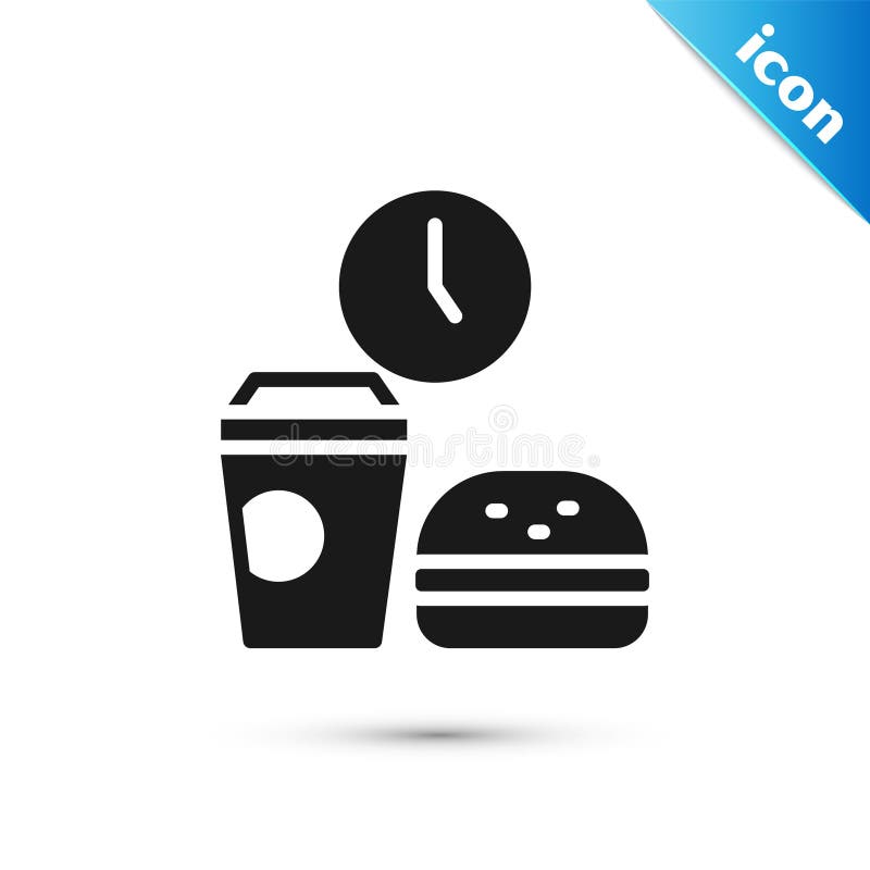 Food Time Line Icon. Meal Order Clock Sign. Minimal Line Pattern Banner ...