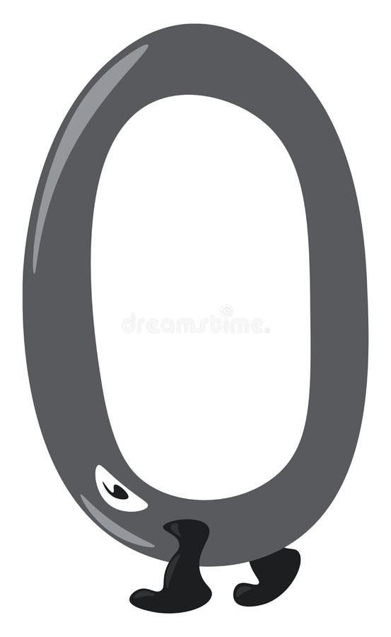 Zero Figurine with Legs and Eye Vector or Color Illustration Stock ...