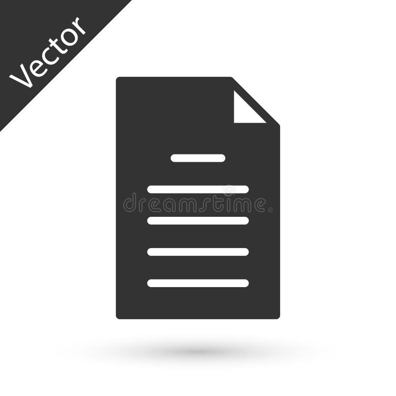 Grey File Document Icon Isolated on White Background. Checklist Icon ...
