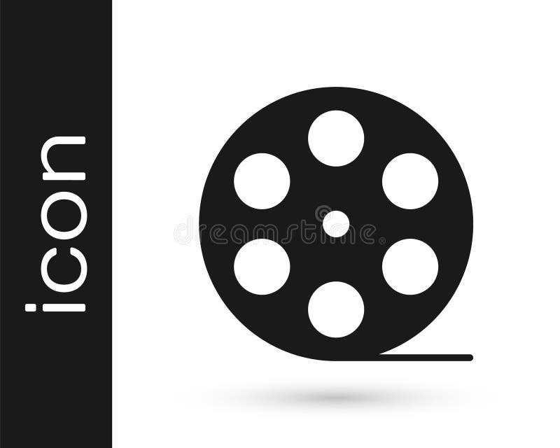 Grey Old Film Movie Countdown Frame Icon Isolated on White Background ...