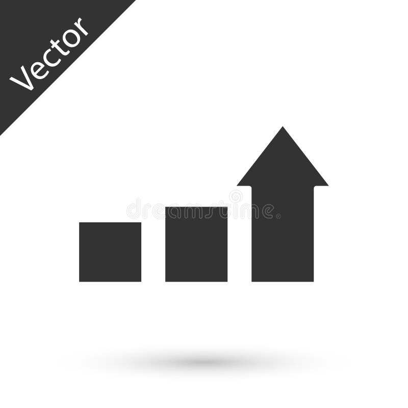 Grey Financial Growth Icon Isolated on White Background. Increasing ...