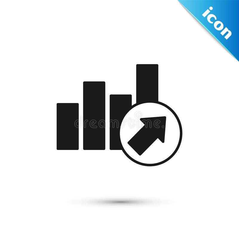 Grey Financial Growth Increase Icon Isolated on White Background ...