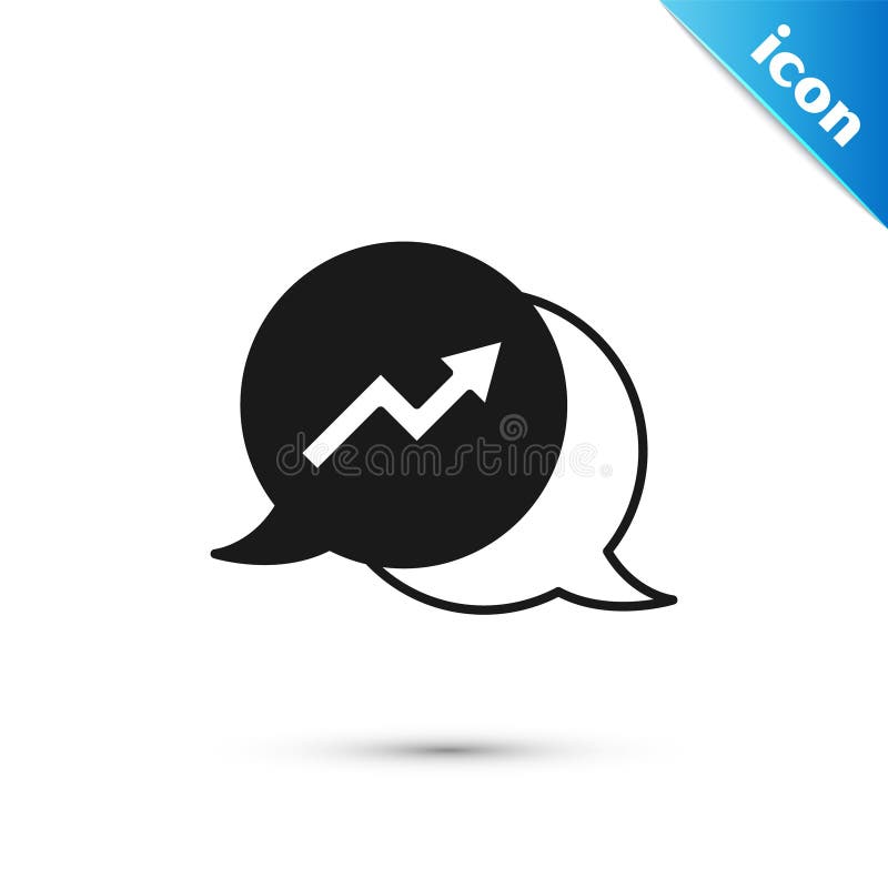 Grey Financial Growth Decrease Icon Isolated on White Background. Increasing Revenue Stock ...