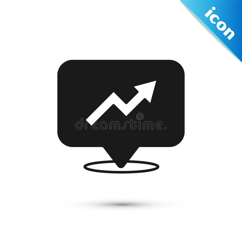 Grey Financial Growth Increase Icon Isolated on White Background. Increasing Revenue Stock ...