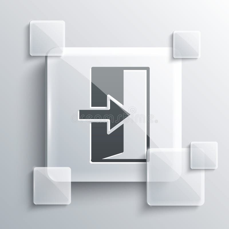 Grey Fire Exit Icon Isolated on Grey Background. Fire Emergency Icon ...