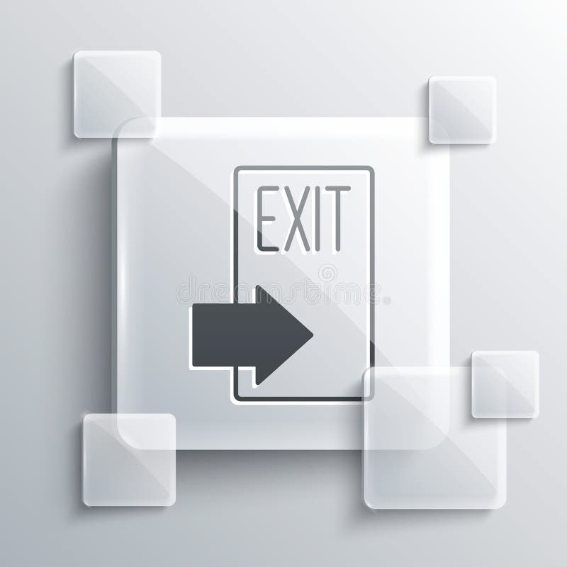 Grey Fire Exit Icon Isolated on Grey Background. Fire Emergency Icon ...