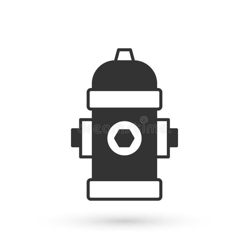 Grey Fire Hydrant Icon Isolated on White Background. Vector Stock ...