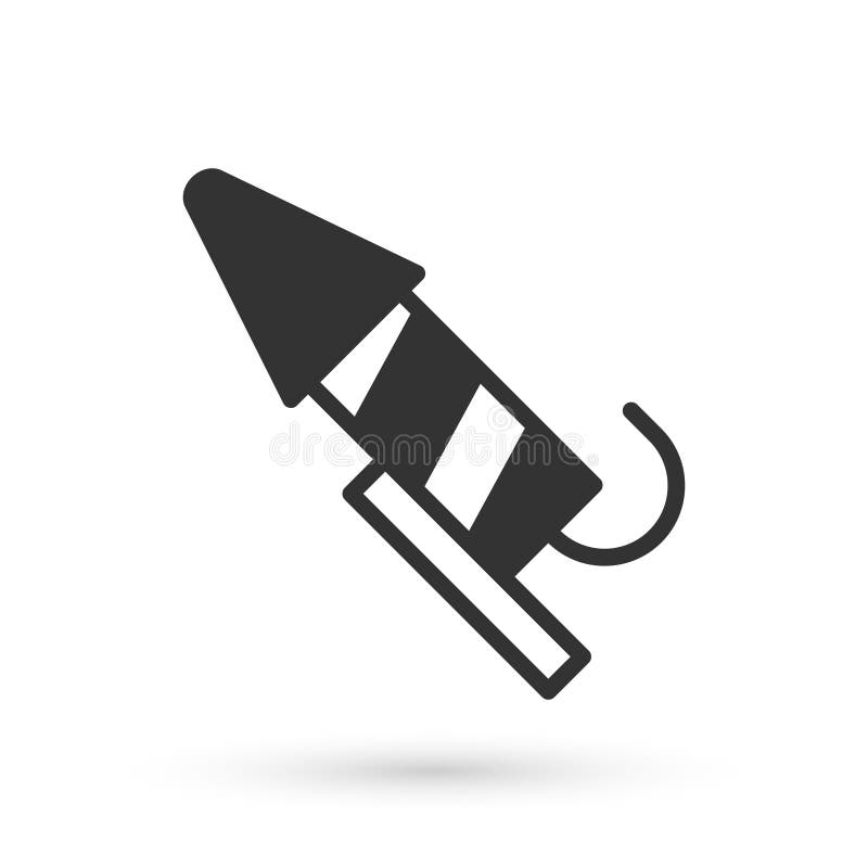 Grey Firework Rocket Icon Isolated on White Background. Concept of Fun ...
