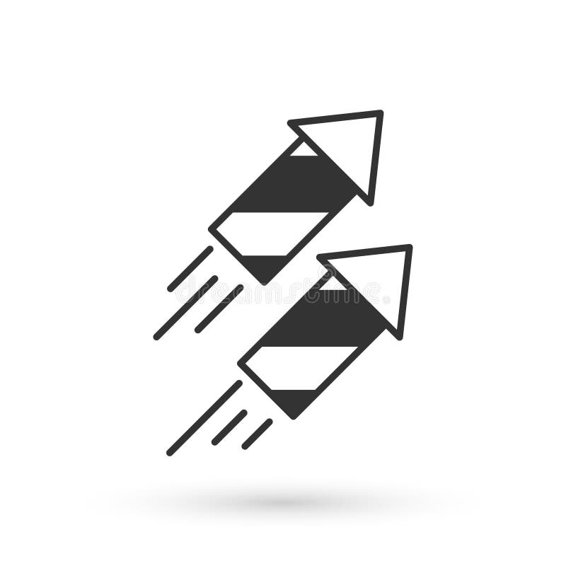 Grey Firework Rocket Icon Isolated on White Background. Concept of Fun ...