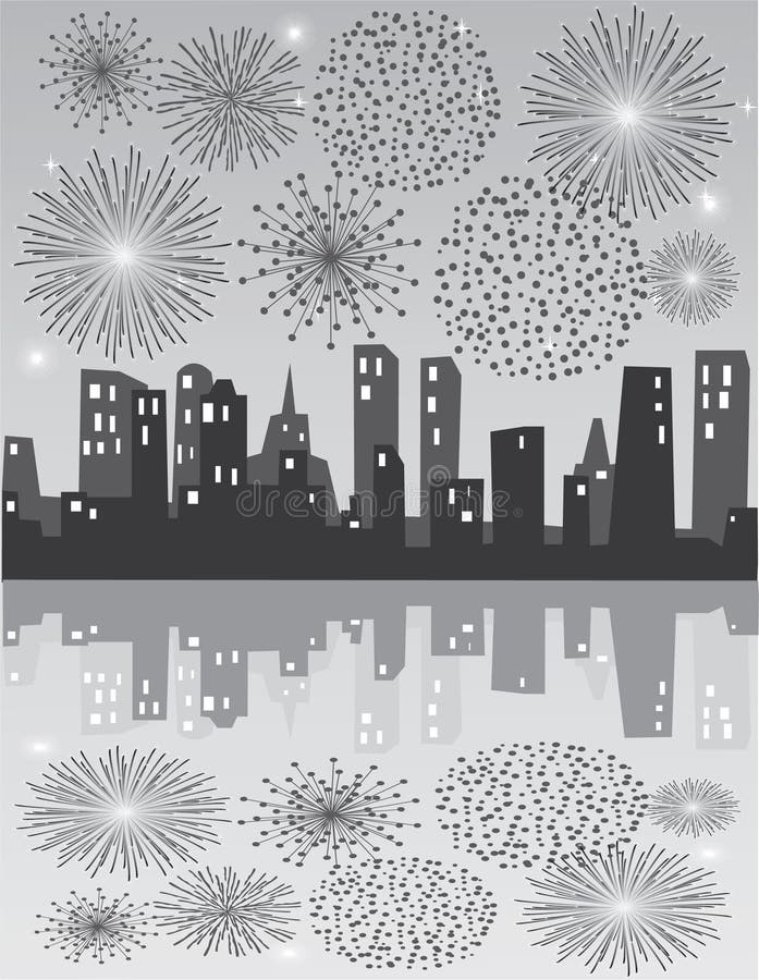 Grey fireworks stock vector. Illustration of dark, vector - 17628581